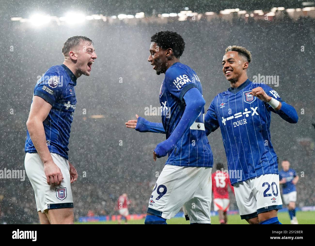 Manchester, UK. 26th Feb, 2025. Jaden Philogene-Bidace of Ipswich Town ...