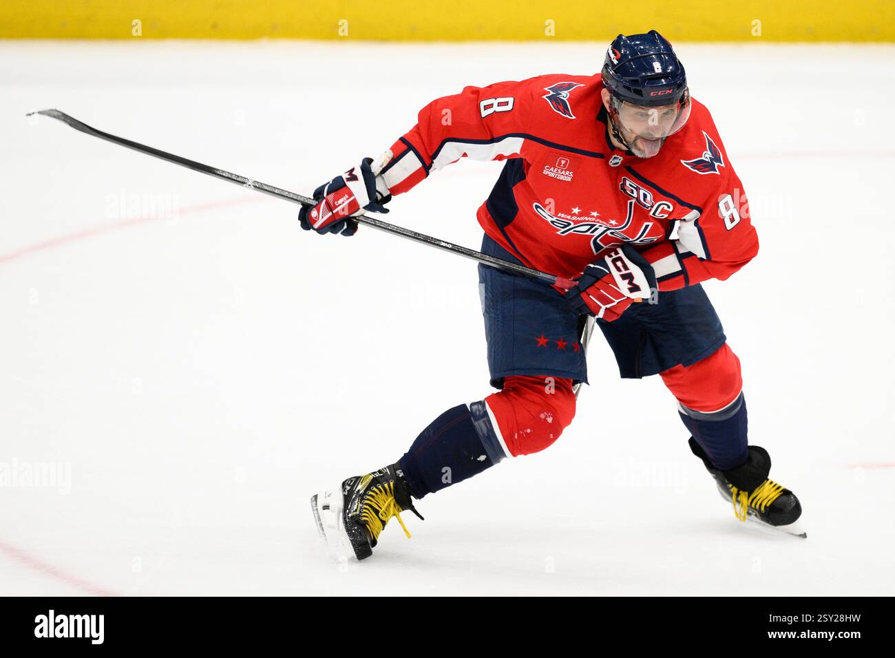 Washington Capitals left wing Alex Ovechkin (8) in action during the ...