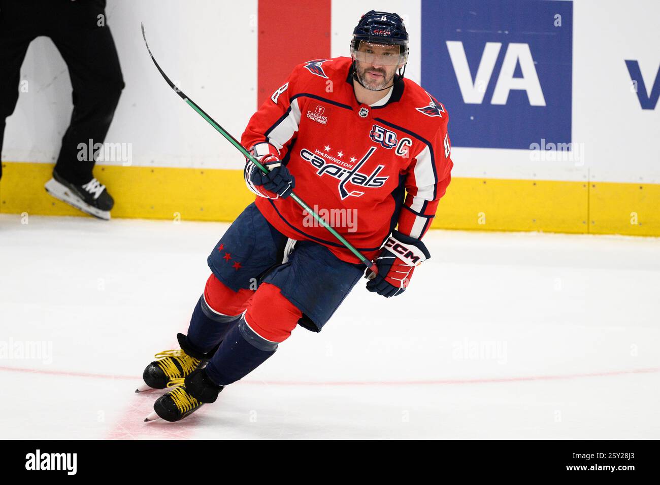 Washington Capitals left wing Alex Ovechkin (8) in action during the ...