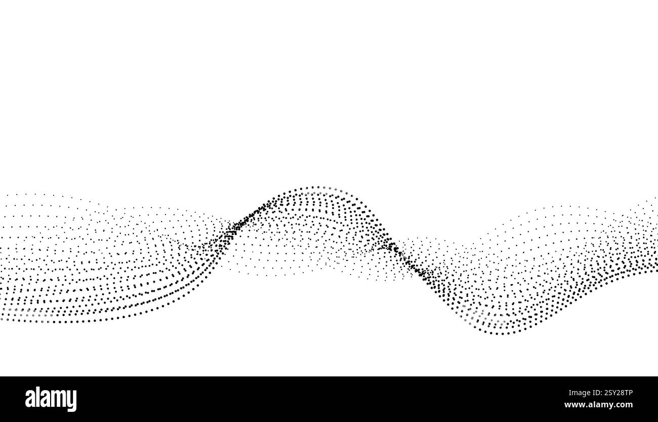 Flowing Dots Particles Wave Pattern Halftone Gradient Curve Shape