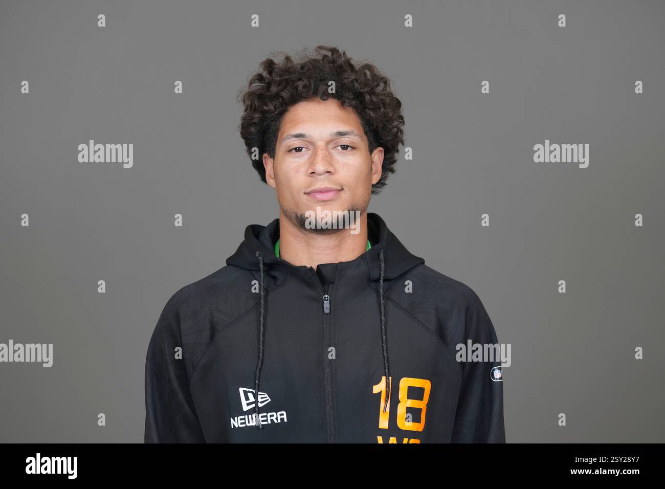 Iowa State wide receiver Jayden Higgins (WO18) poses for a portrait at ...