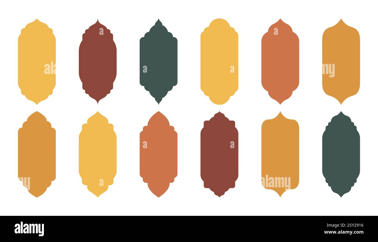 Traditional Islamic shapes in oriental style. Set of silhouette Eid ...