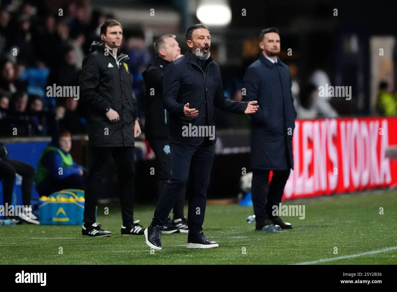 Kilmarnock manager Derek McInnes gestures on the touchline during the ...