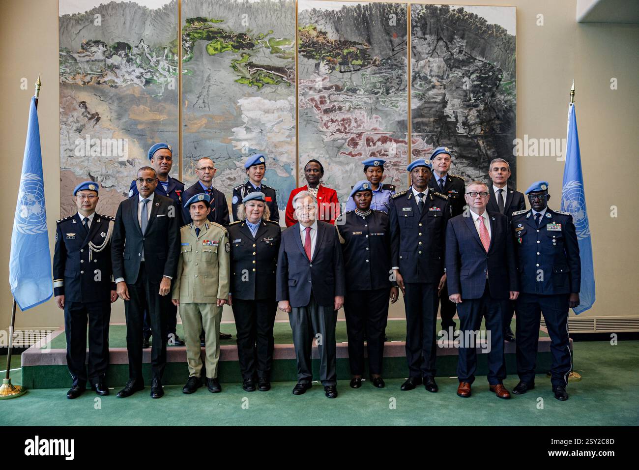 New York, New York, USA. 26th Feb, 2025. United Nations Police Officers ...