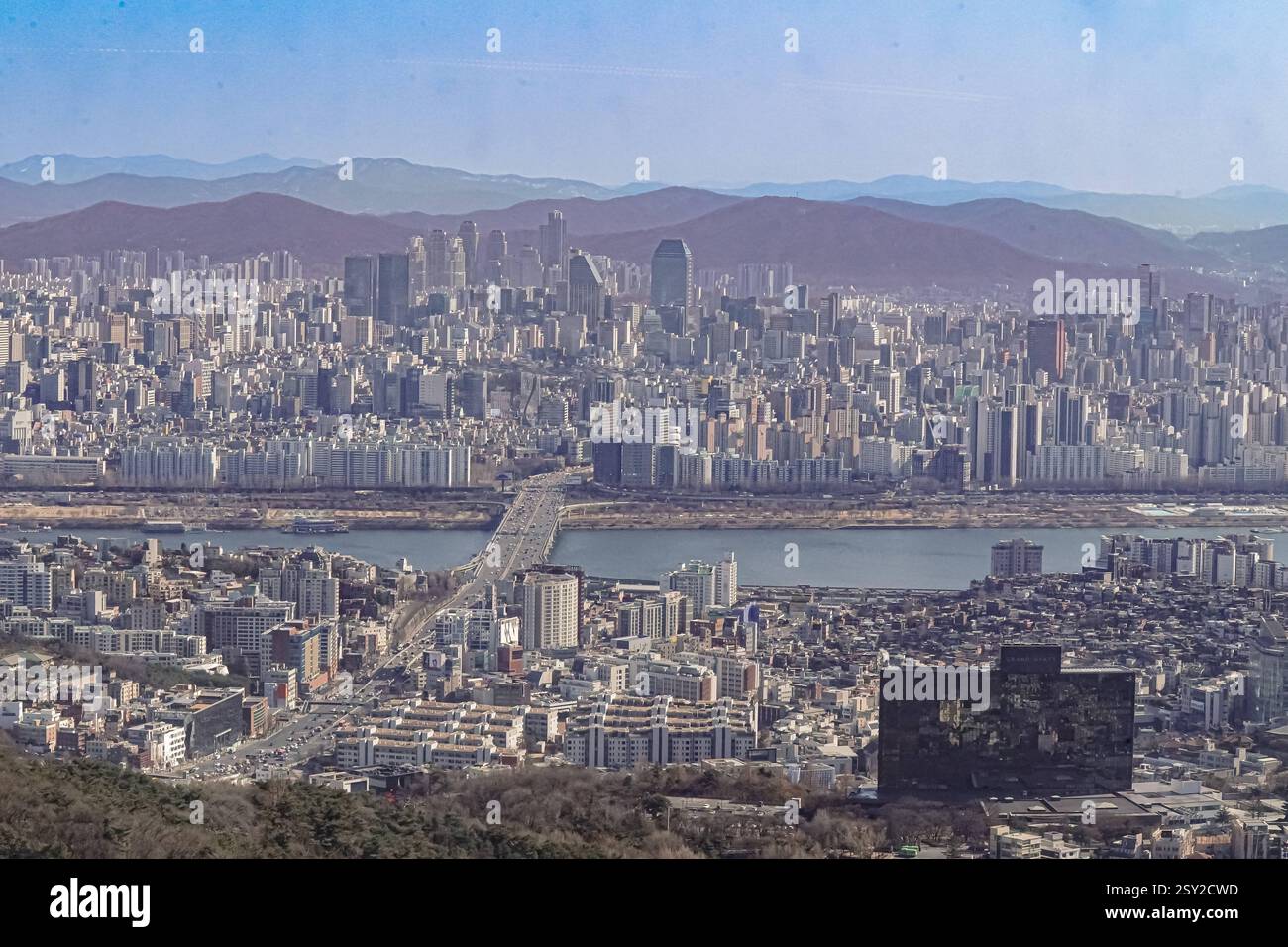 Südkorea, Asien, Seoul Skyline, Han-Fluss, moderne Architektur ...