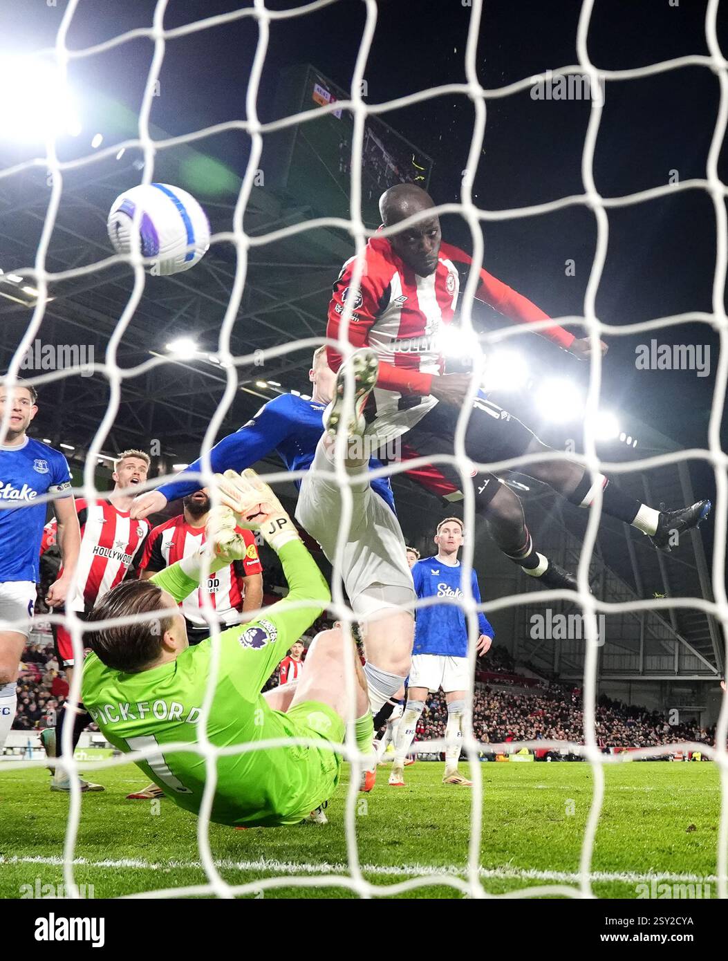 Brentford's Yoane Wissa scores their side's first goal of the game ...