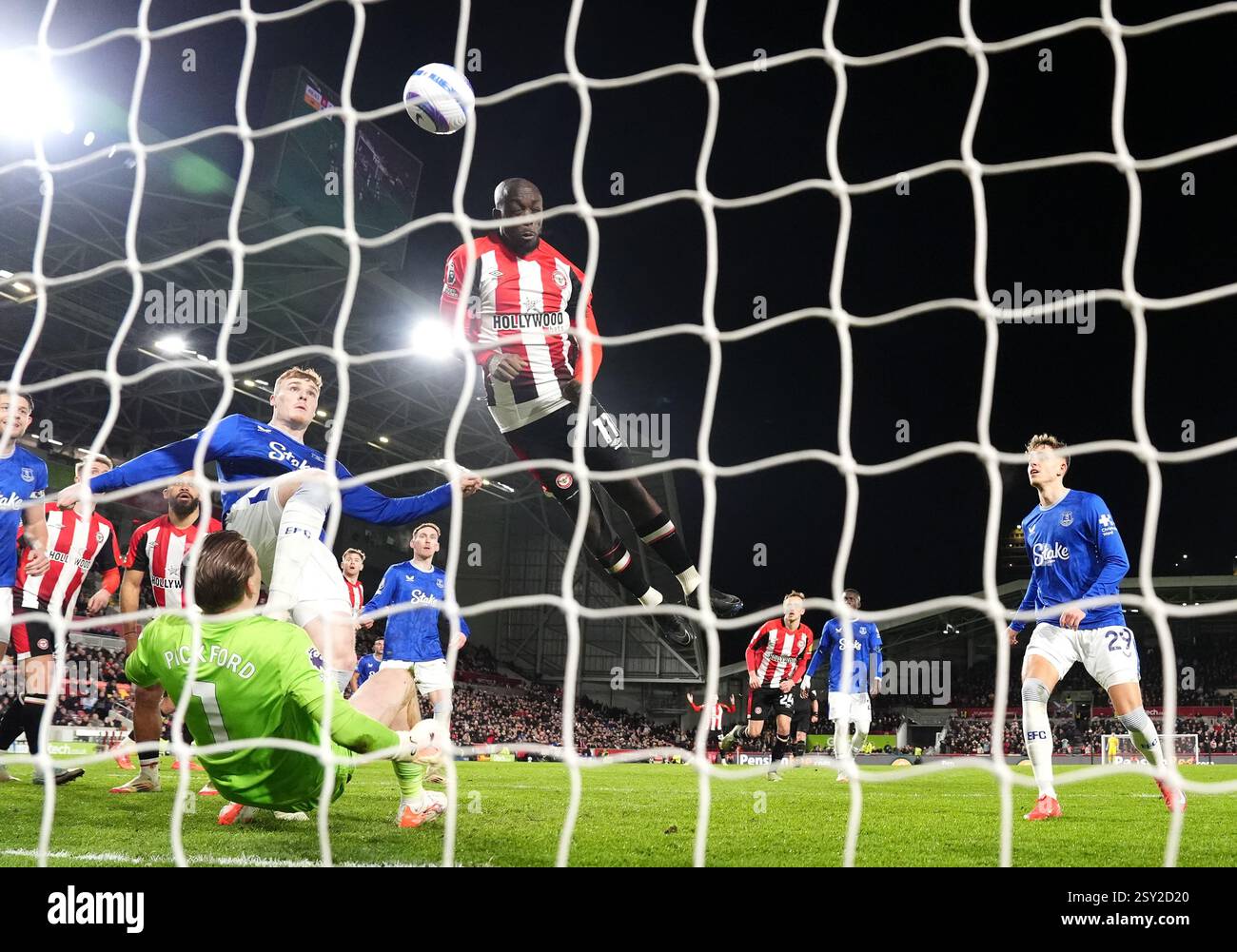 Brentford's Yoane Wissa scores their side's first goal of the game ...