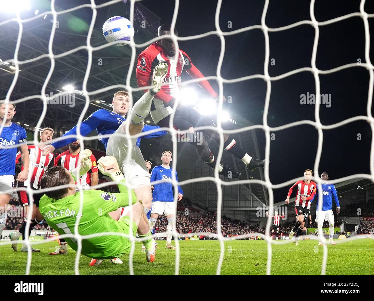 Brentford's Yoane Wissa scores their side's first goal of the game ...