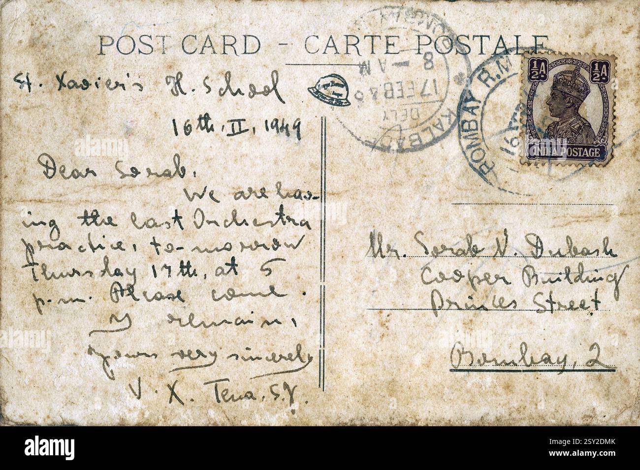 Hand written postcard Stock Photo - Alamy