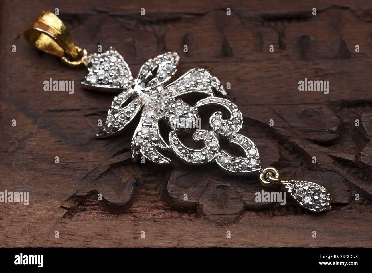 Diamond jewelry on wooden background, diamond jewellery, diamond ...