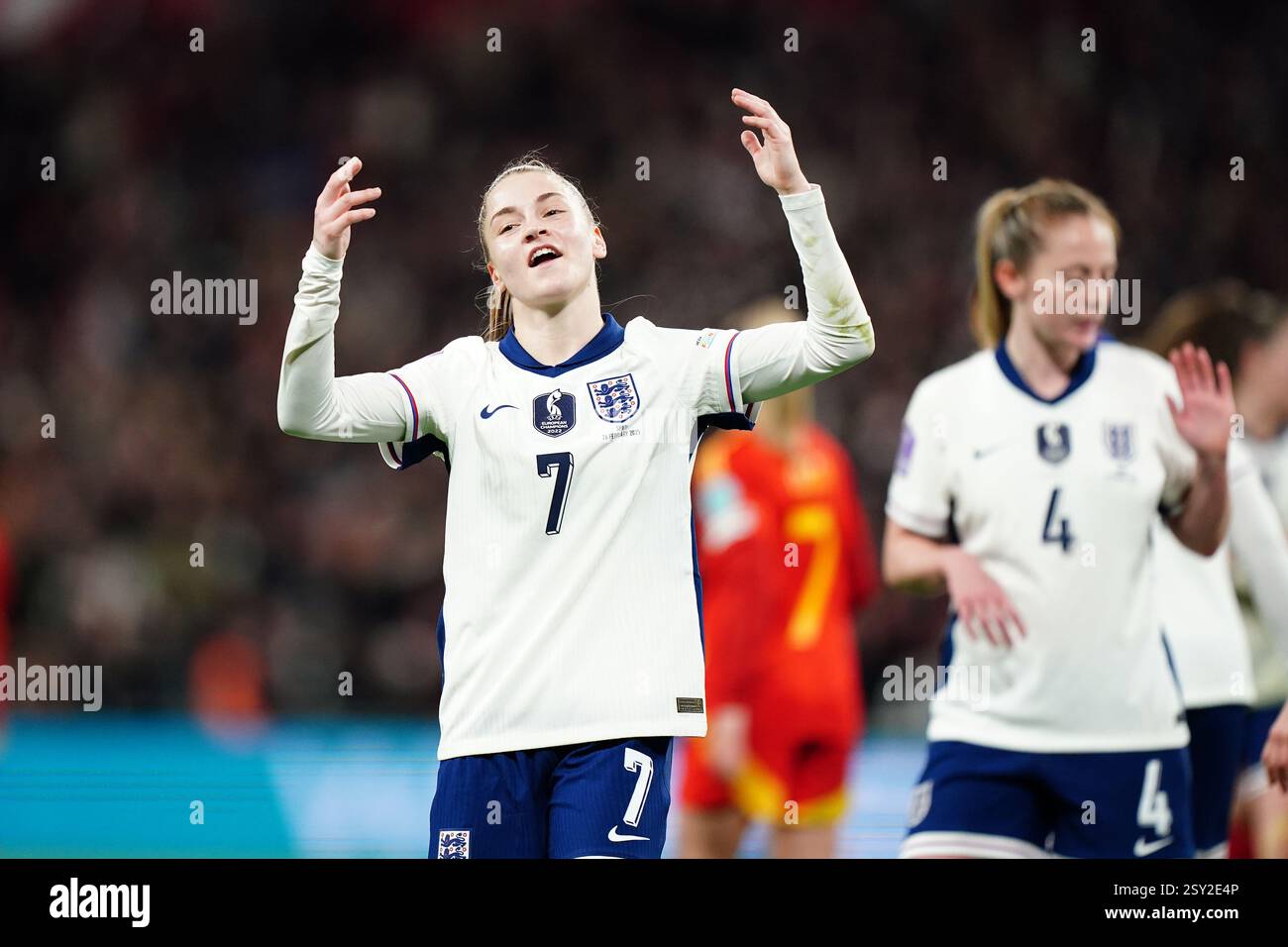 England's Jess Park (left) celebrates scoring their side's first goal ...