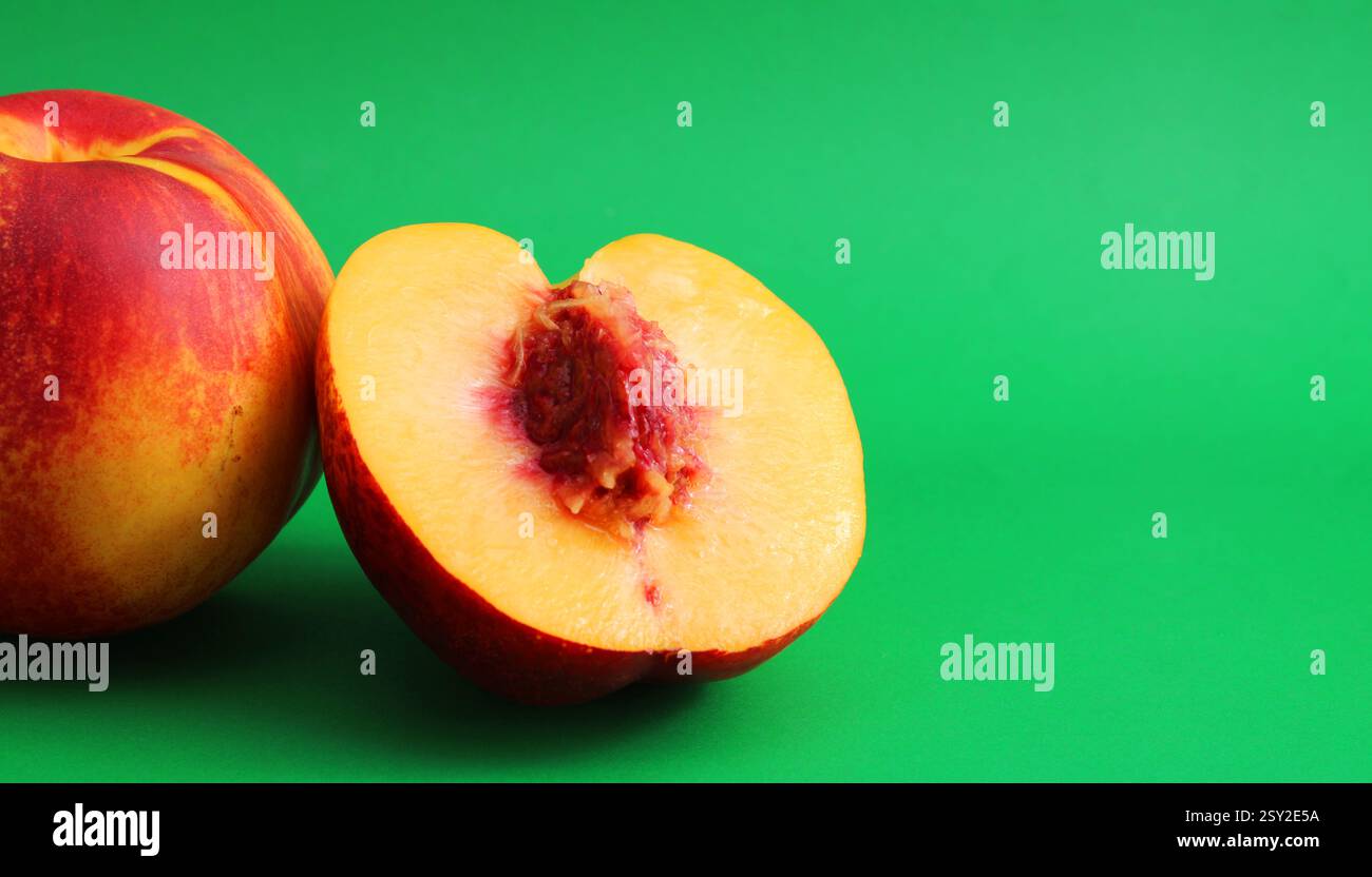 Pair of juicy ripe peaches Stock Photo - Alamy