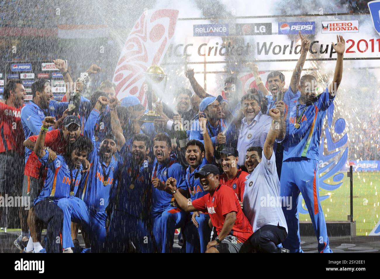 Cricketers celebrate ICC World cup trophy beating Sri Lanka ICC Cricket ...