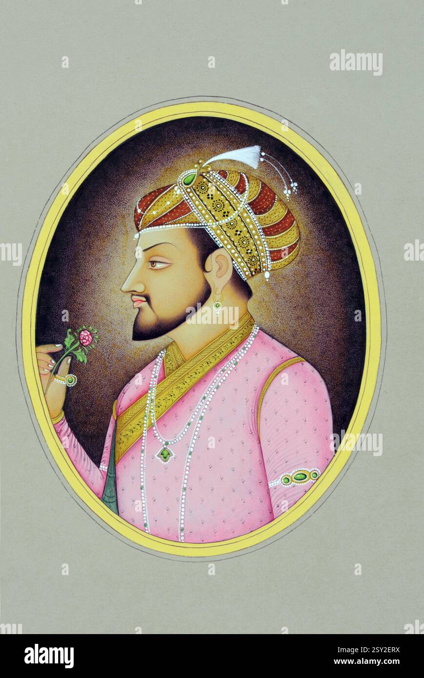 Miniature painting of mughal emperor shah jahan Stock Photo - Alamy