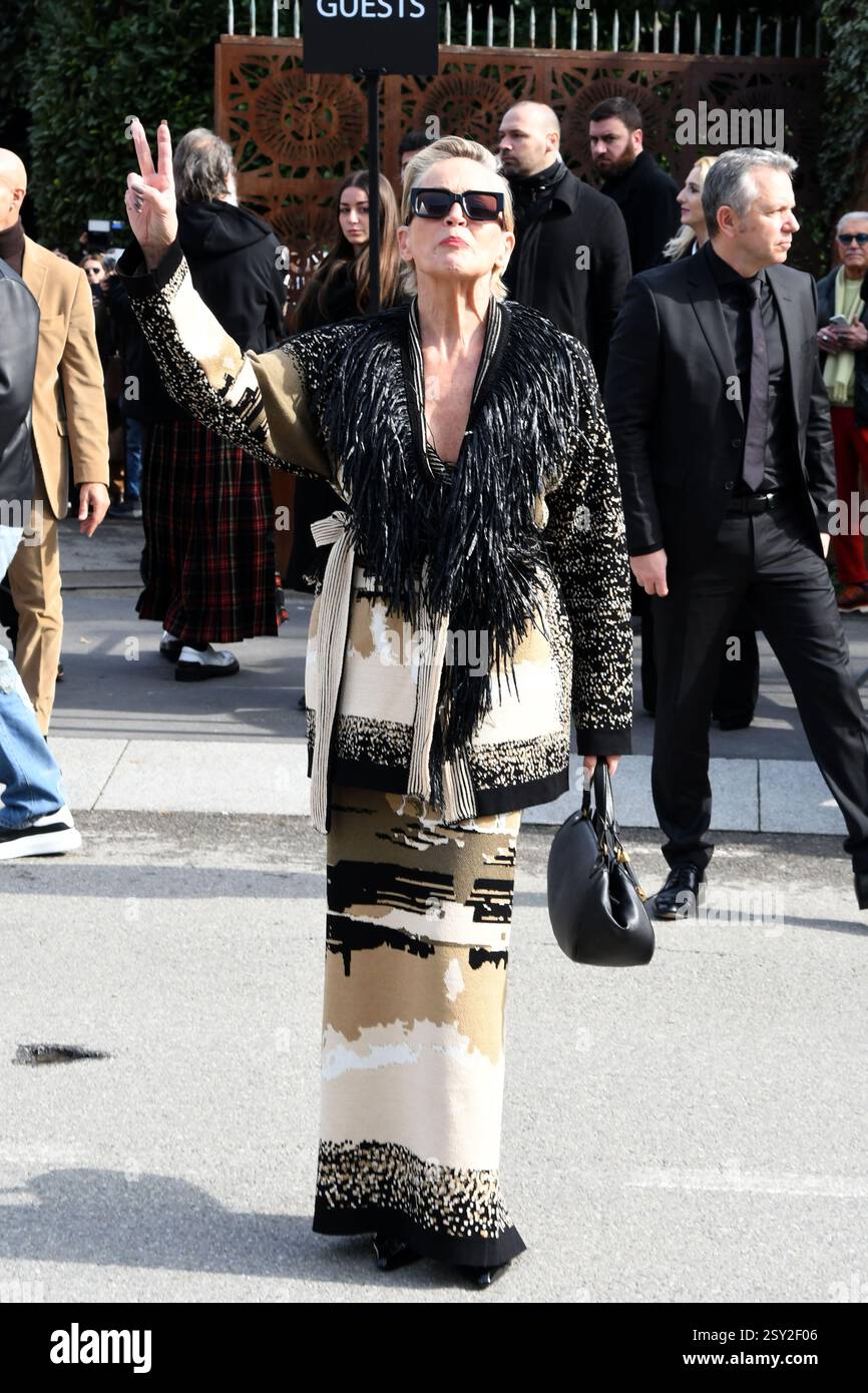 Milan Sharon Stone arrivals Antonio marras At Milan Fashion Week ...
