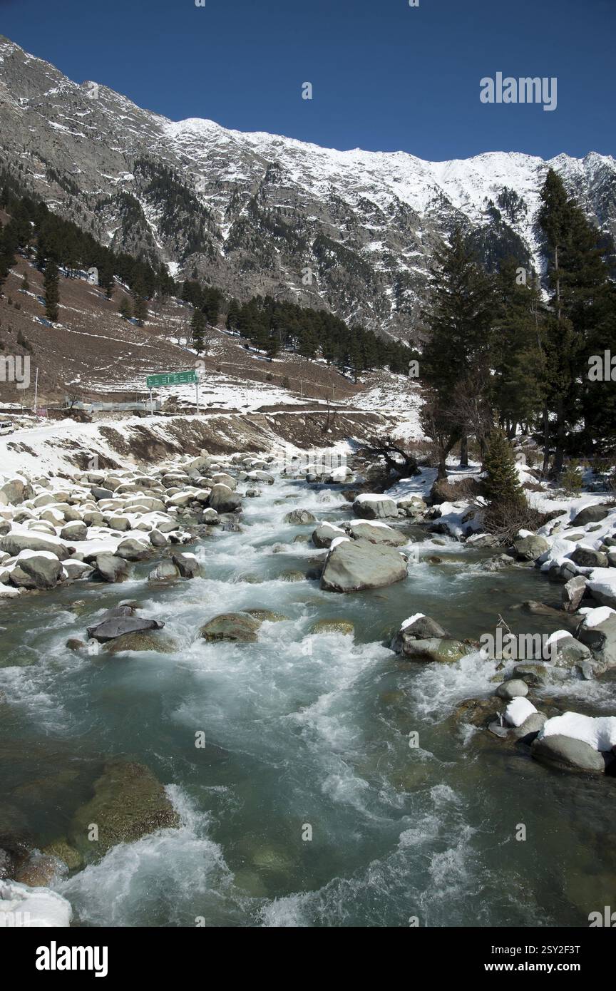 Sindh river flowing, alpine hill station, kashmir, india, asia Stock ...
