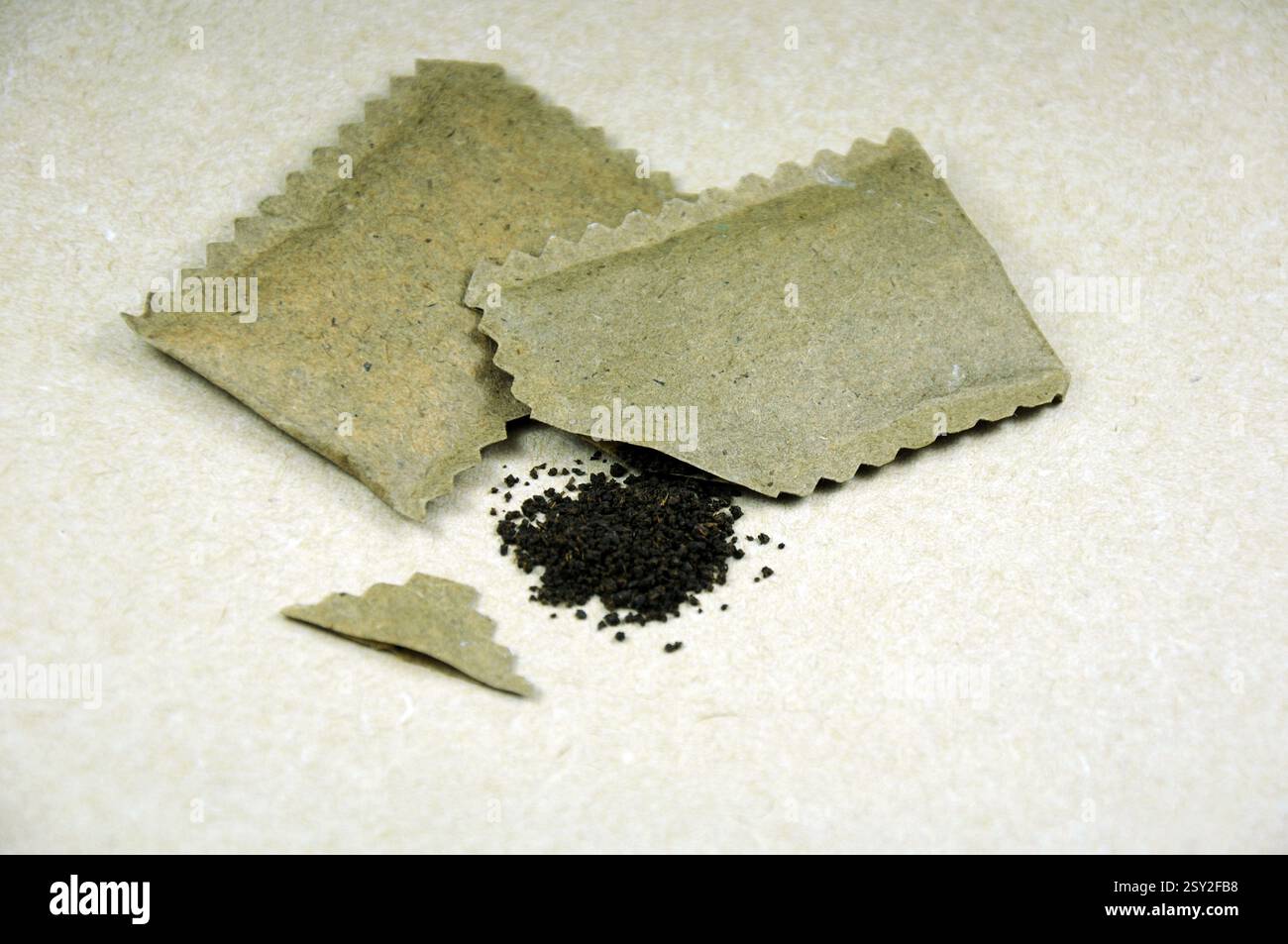 Tea sachet on table India Asia Stock Photo - Alamy