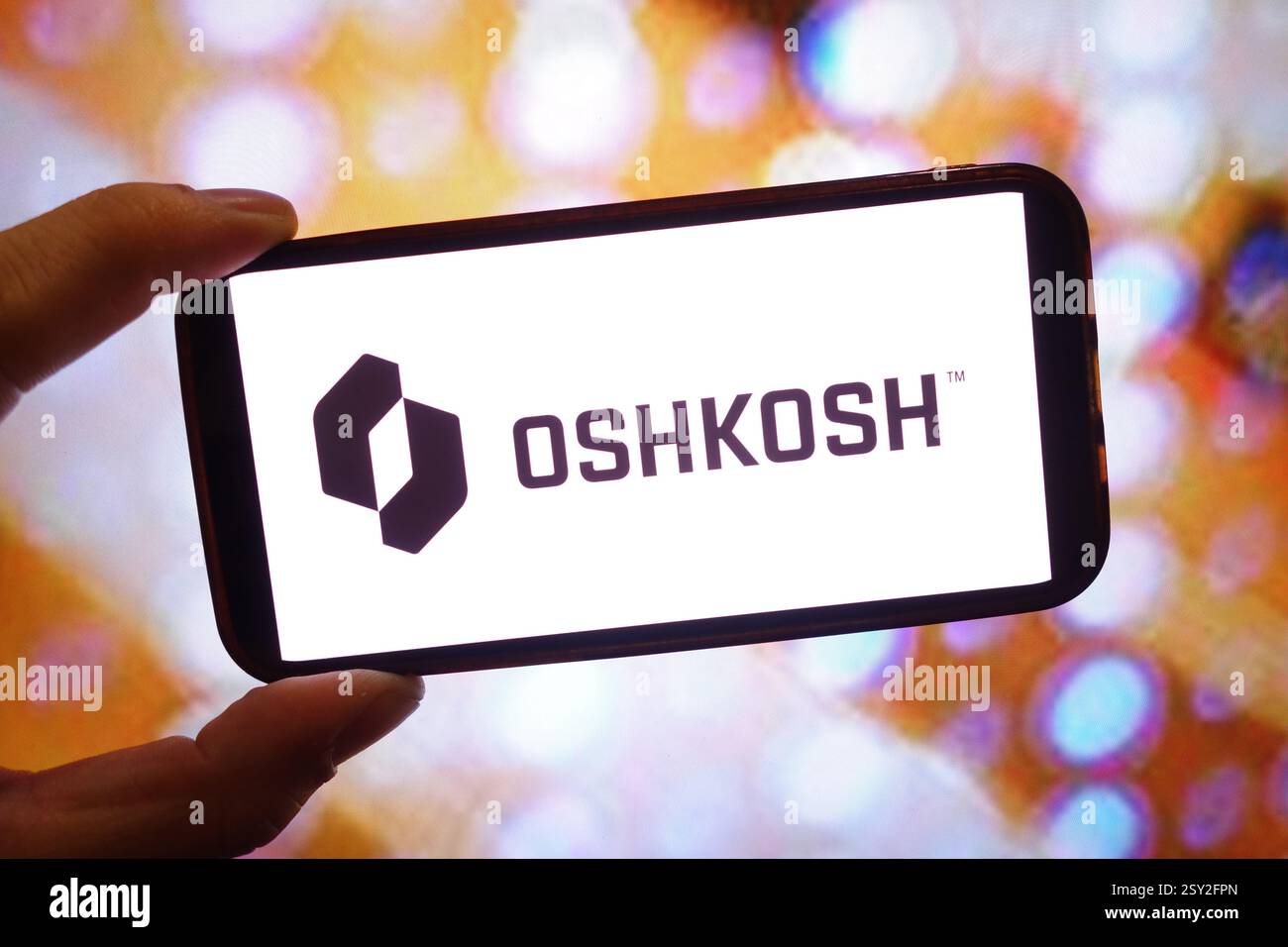 In this photo illustration, the Oshkosh Corporation company logo is ...