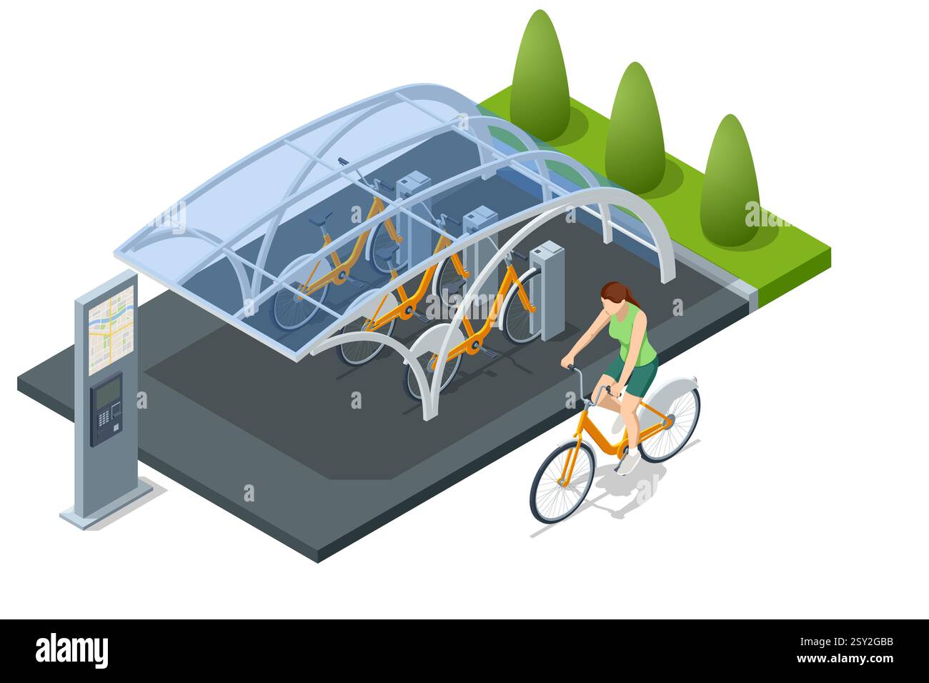 Bike rental parking in Stock Vector Images - Alamy
