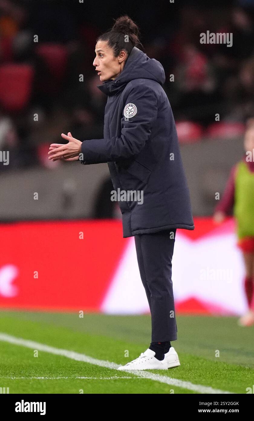 Spain head coach Montserrat Tome during the UEFA Women's Nations League ...