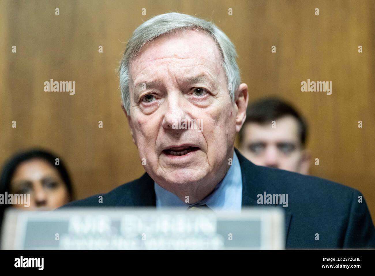 U.S. Senator Dick Durbin (D-IL) speaking at a hearing of the Senate ...