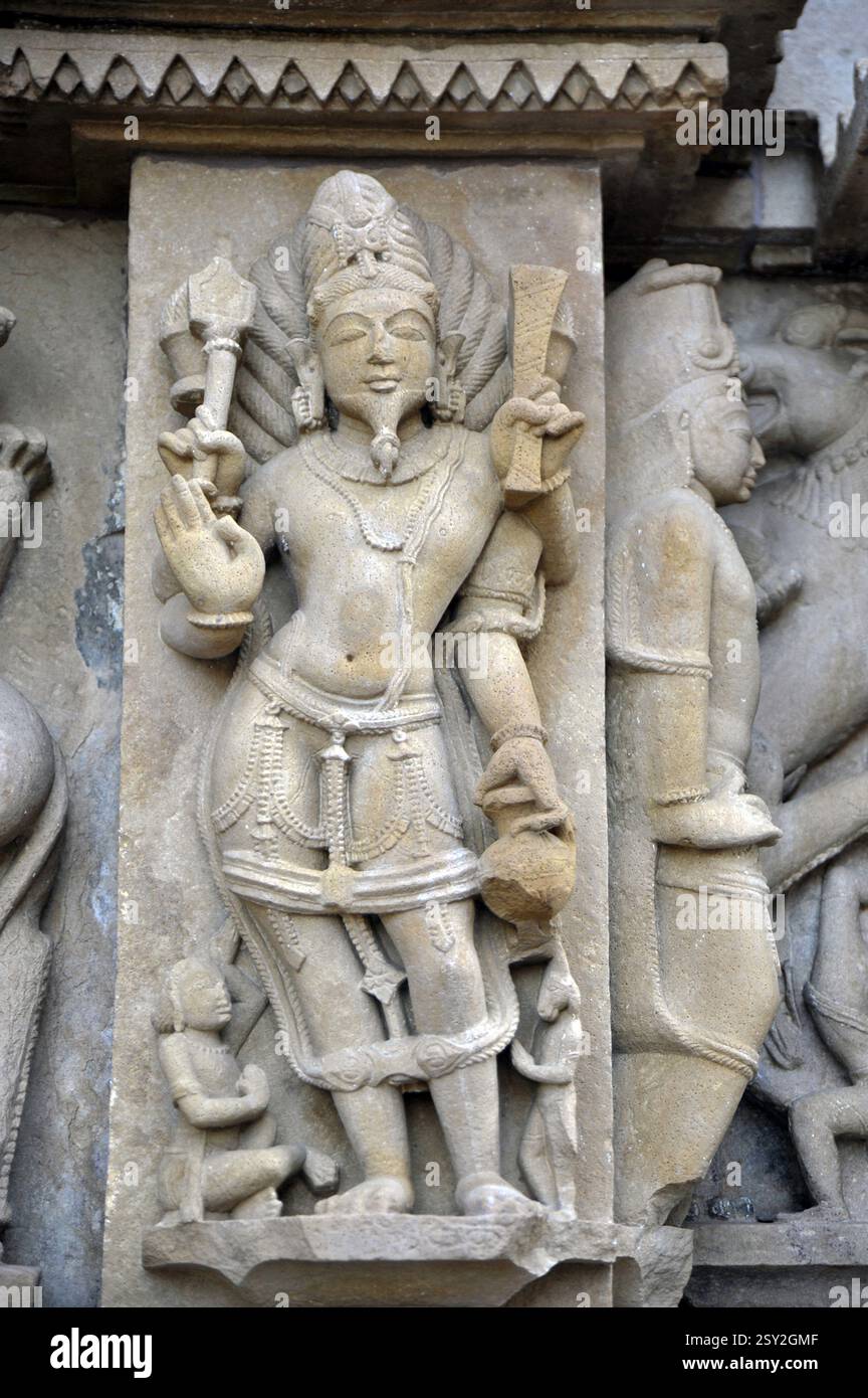 Agni dev statue lakshman temple khajuraho madhya pradesh India Asia ...