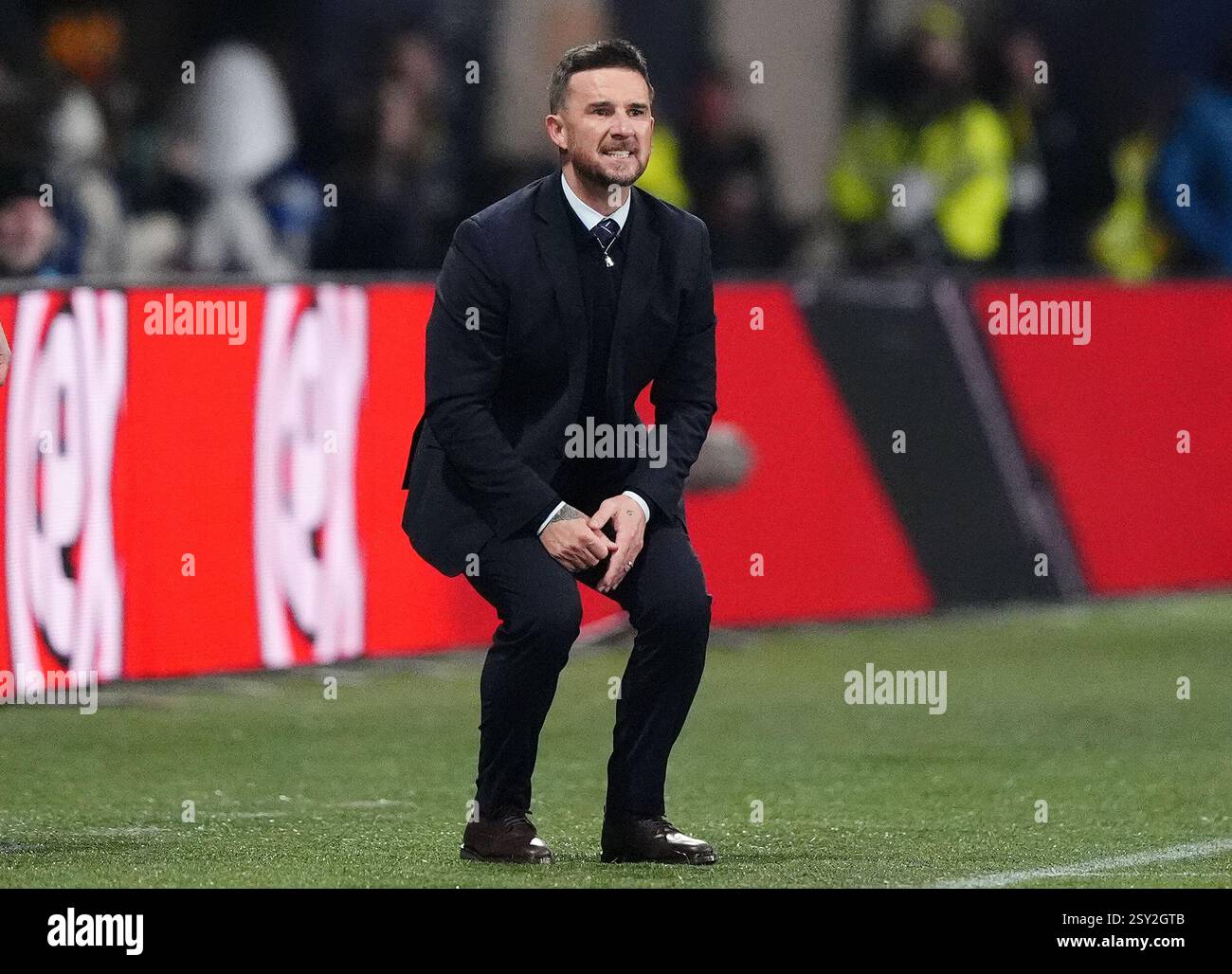 Rangers interim head coach Barry Ferguson gestures on the touchline ...