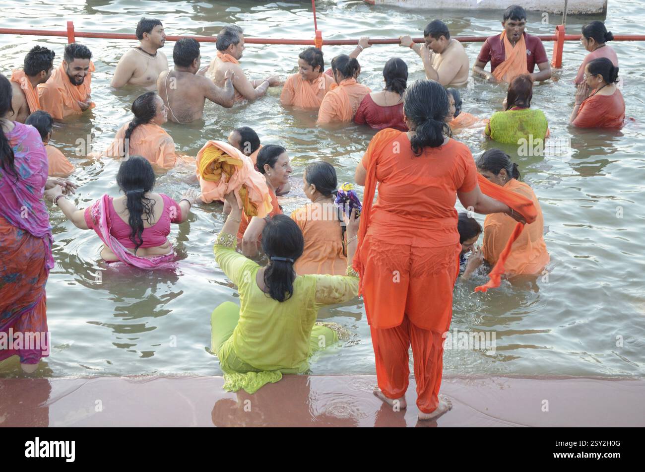 Pilgrims taking holy dip in river, kumbh mela, ujjain, madhya pradesh, India, Asia Stock Photo ...