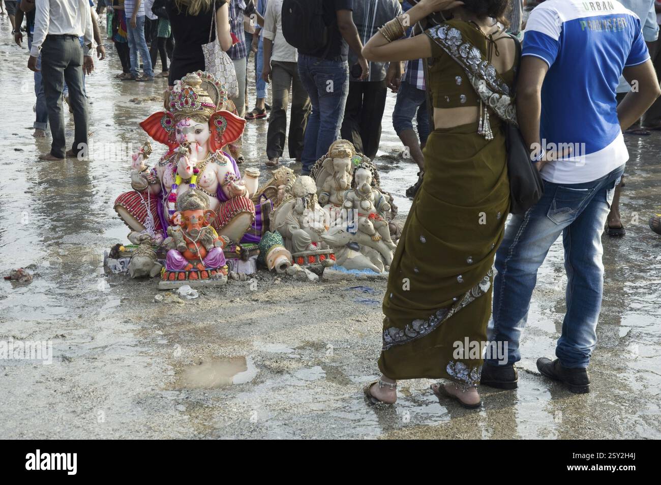 Lord ganesh immersion in mumbai at maharashtra India Stock Photo - Alamy