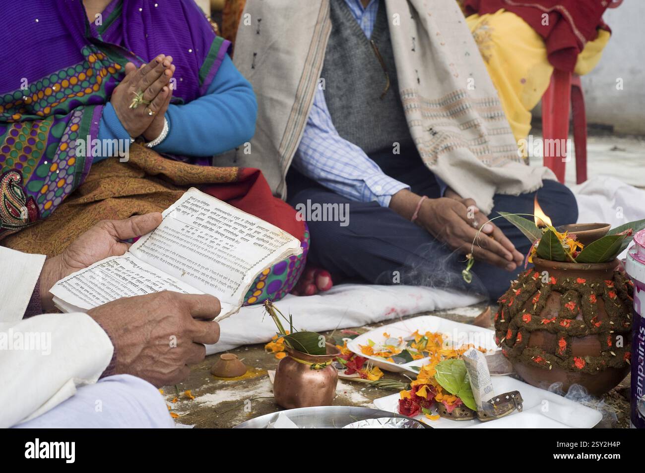 Hindu Satyanarayan Pooja India Asia Stock Photo - Alamy
