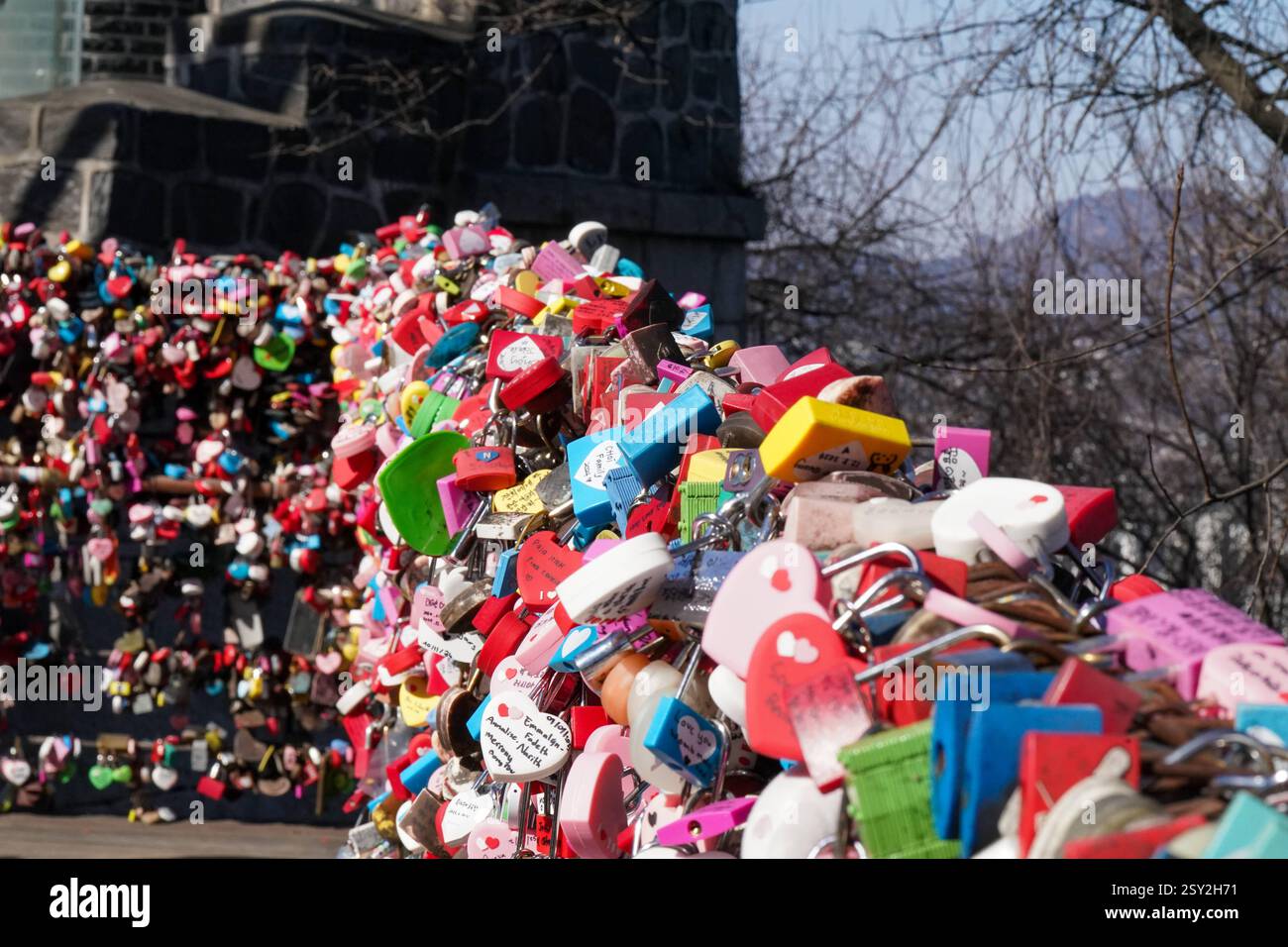 Südkorea, Asien, Seoul, Namsan Tower, Liebesschlösser, Symbol für Liebe ...