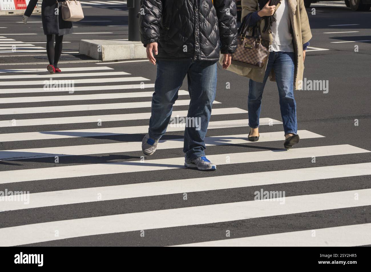 Pedestrians on zebra crossing, tokyo, japan Stock Photo - Alamy