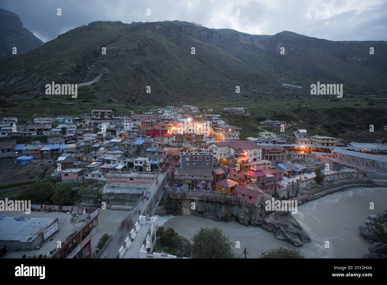 Badrinath town Garhwal hills Uttarakhand India Asia Stock Photo - Alamy
