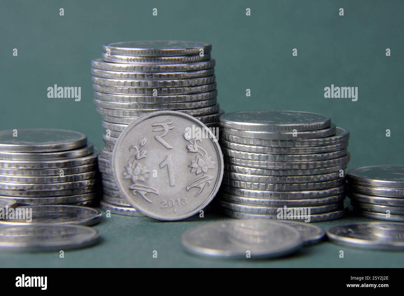 Concept of Indian coin one Rupee Stock Photo - Alamy