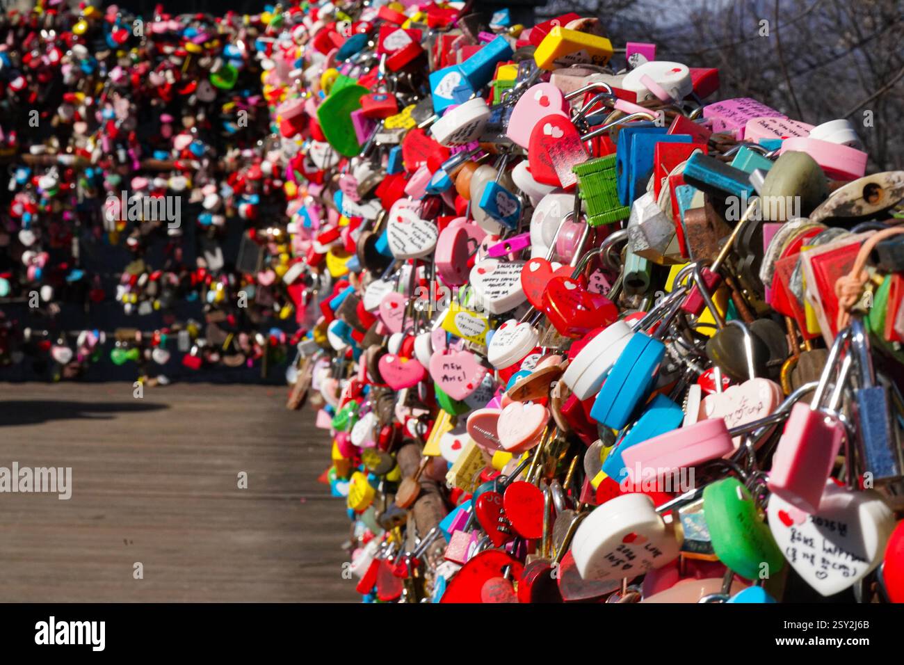 Südkorea, Asien, Seoul, Namsan Tower, Liebesschlösser, Symbol für Liebe ...