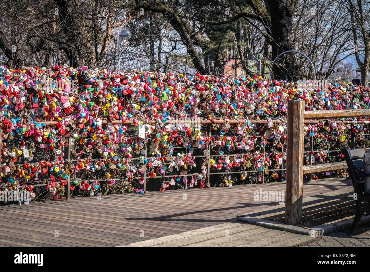 Südkorea, Asien, Seoul, Namsan Tower, Liebesschlösser, Symbol für Liebe ...