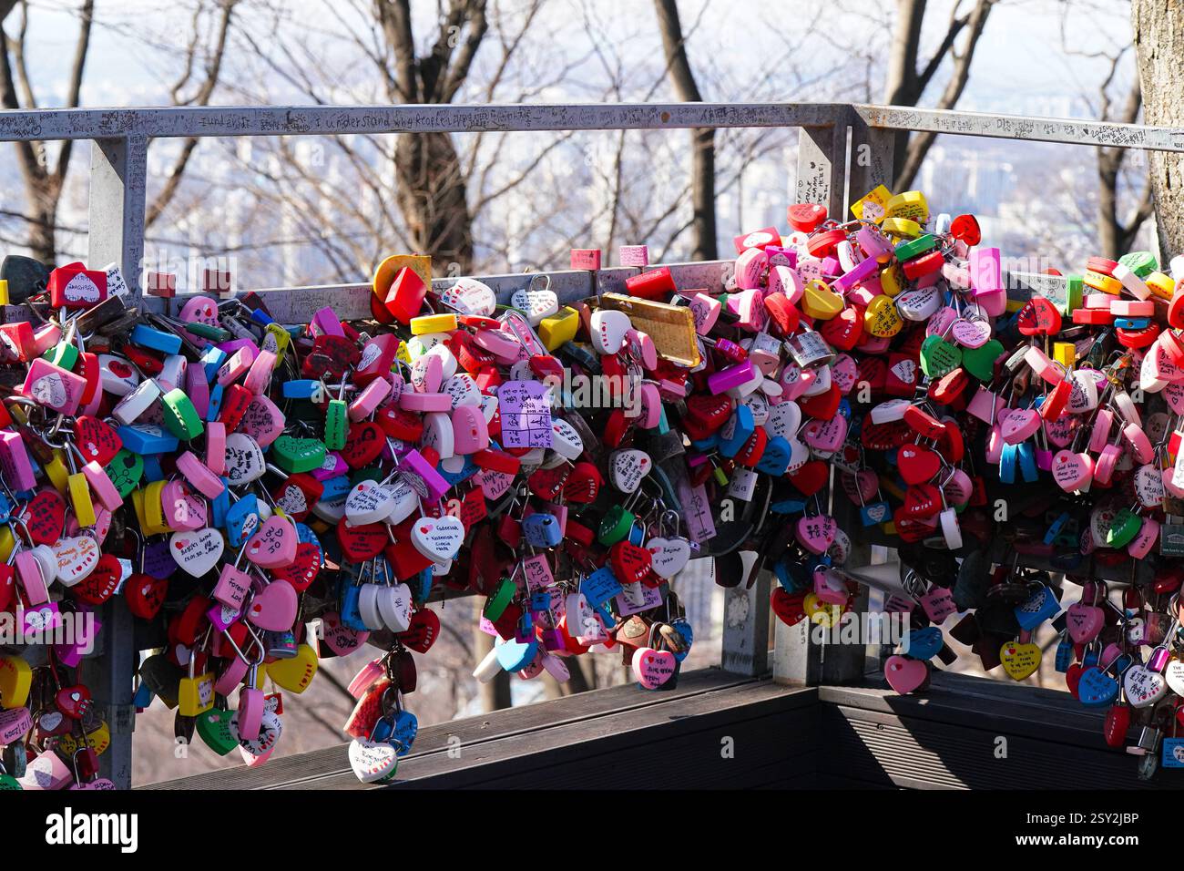 Südkorea, Asien, Seoul, Namsan Tower, Liebesschlösser, Symbol für Liebe ...