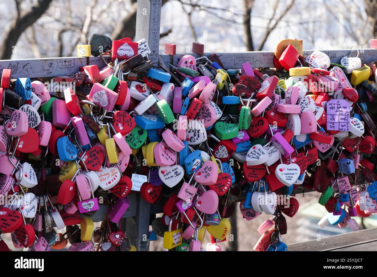 Südkorea, Asien, Seoul, Namsan Tower, Liebesschlösser, Symbol für Liebe ...