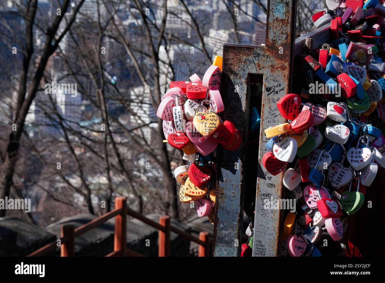 Südkorea, Asien, Seoul, Namsan Tower, Liebesschlösser, Symbol für Liebe ...
