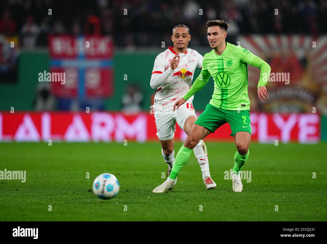 February 26 2025: Kilian Fischer of VfL Wolfsburg controls the ball ...