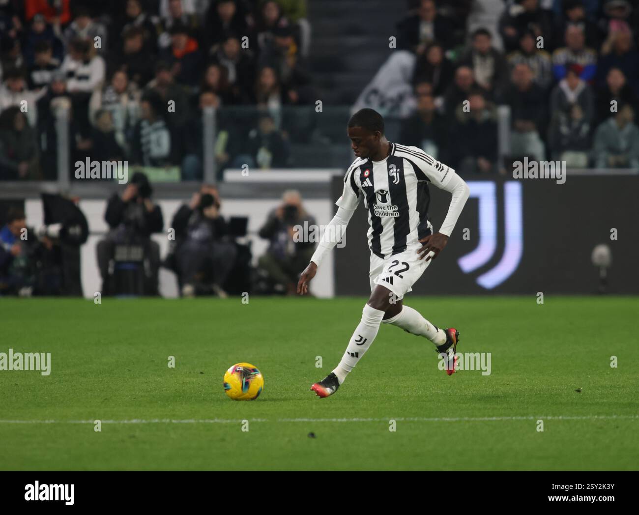 Turin, Italy. 26th Feb, 2025. Timothy Weah of Juventus FC during the Coppa Italia 2024/25 ...