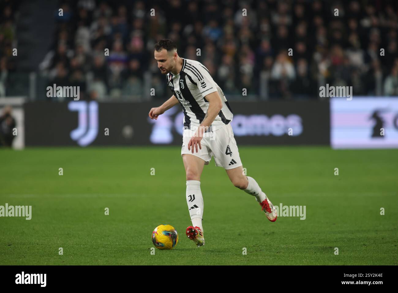 Turin, Italy. 26th Feb, 2025. Federico Gatti of Juventus FC during the Coppa Italia 2024/25 ...