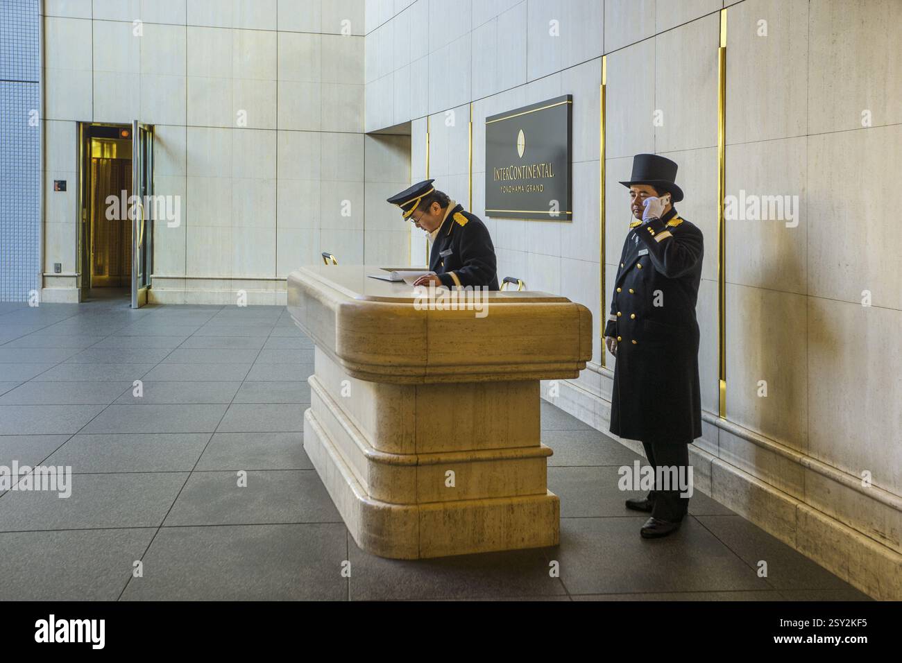 Reception desk of hotel intercontinental yokohama grand, tokyo, japan ...