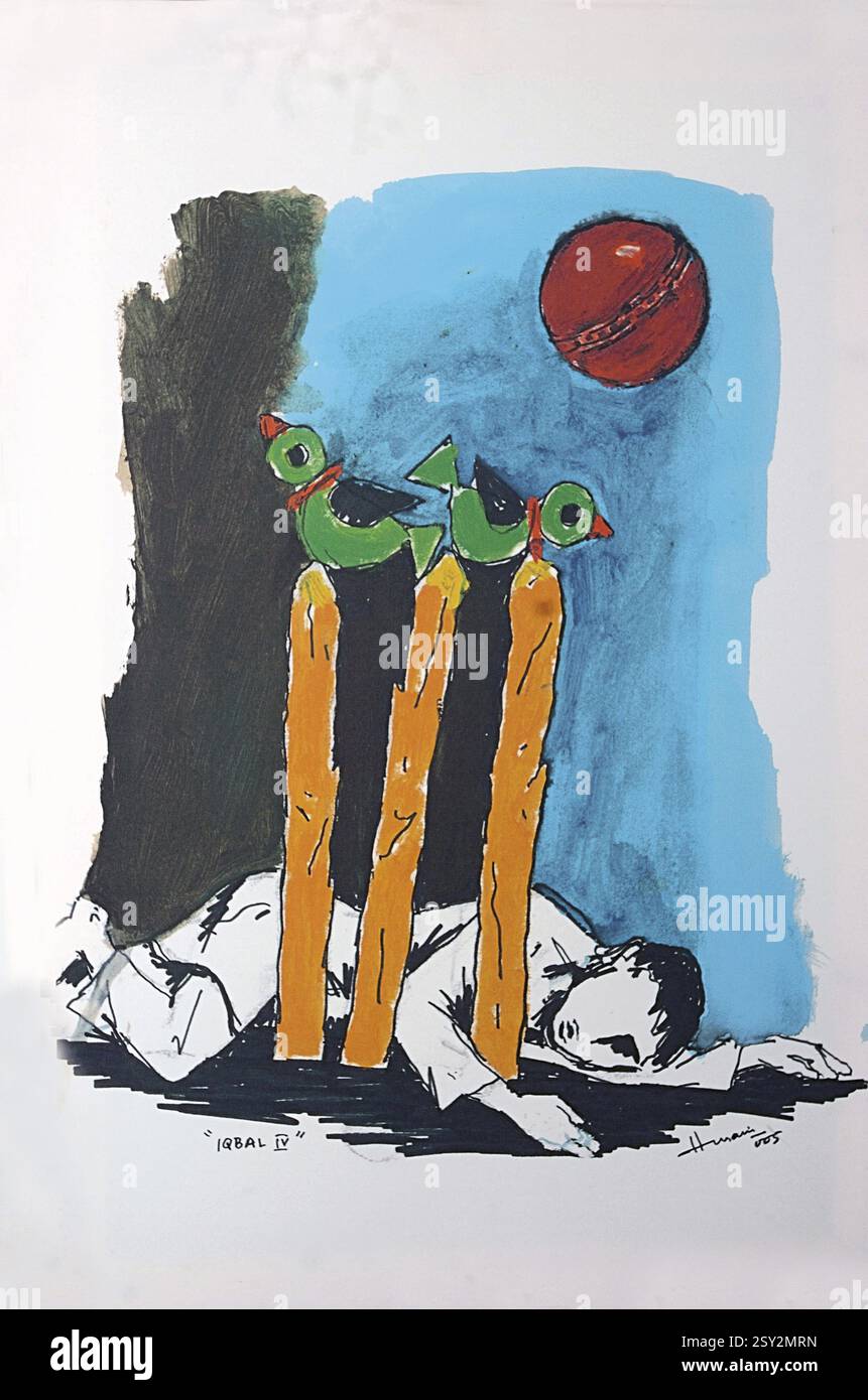 M f Hussain painting of iqbal film India Asia Stock Photo - Alamy