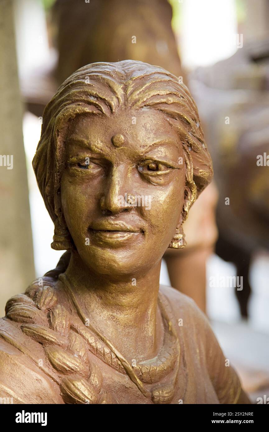 Sculpture of Woman, kabir chaura, varanasi, uttar pradesh, Asia, India ...