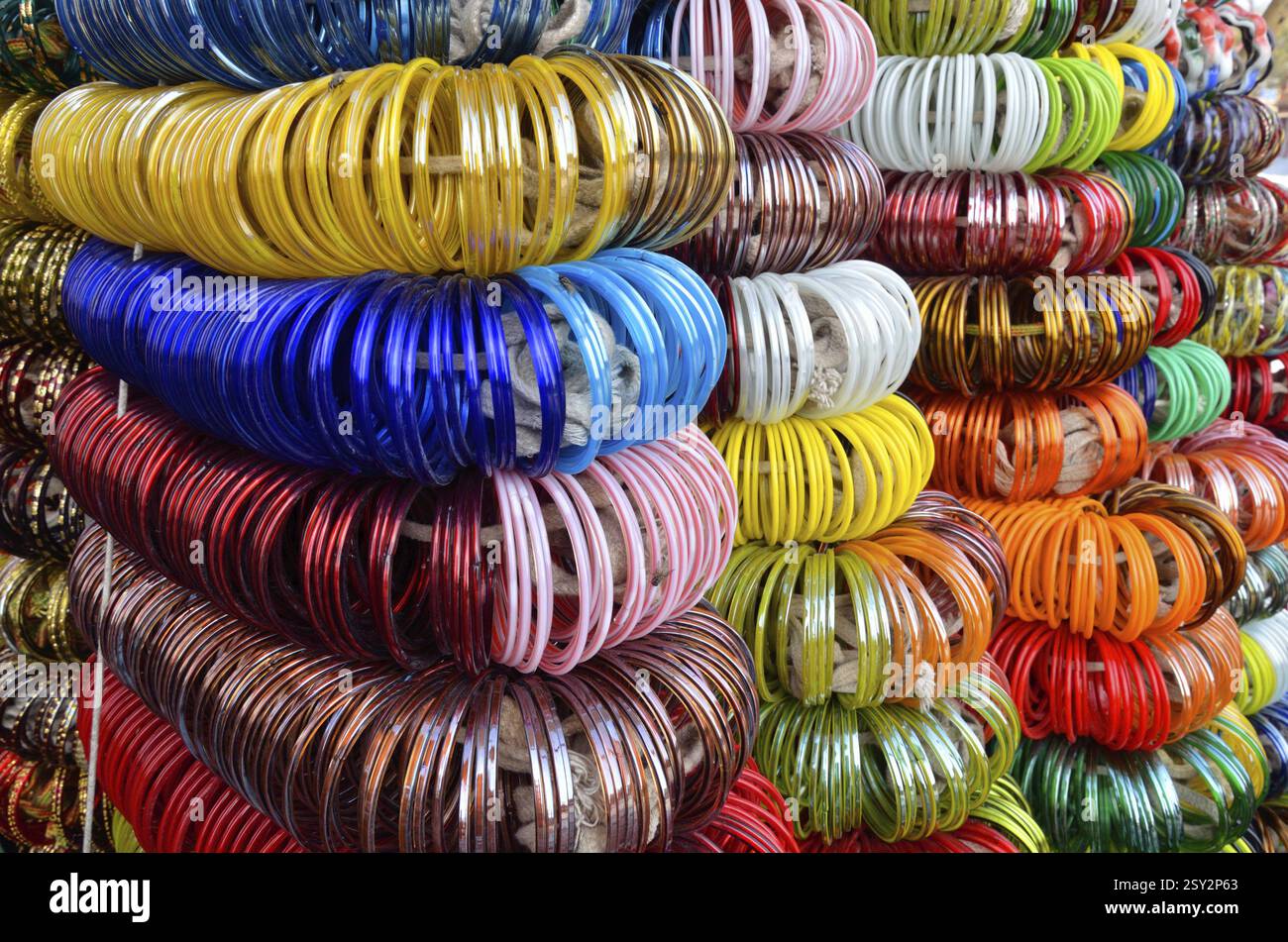 Glass bangles in different colours Rajasthan India Asia Stock Photo - Alamy