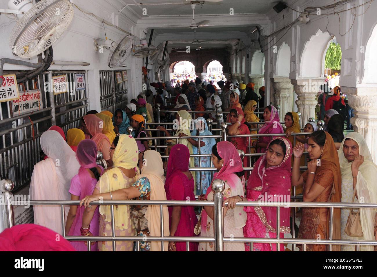 Women in queue, golden temple, amritsar, punjab, india, asia Stock ...