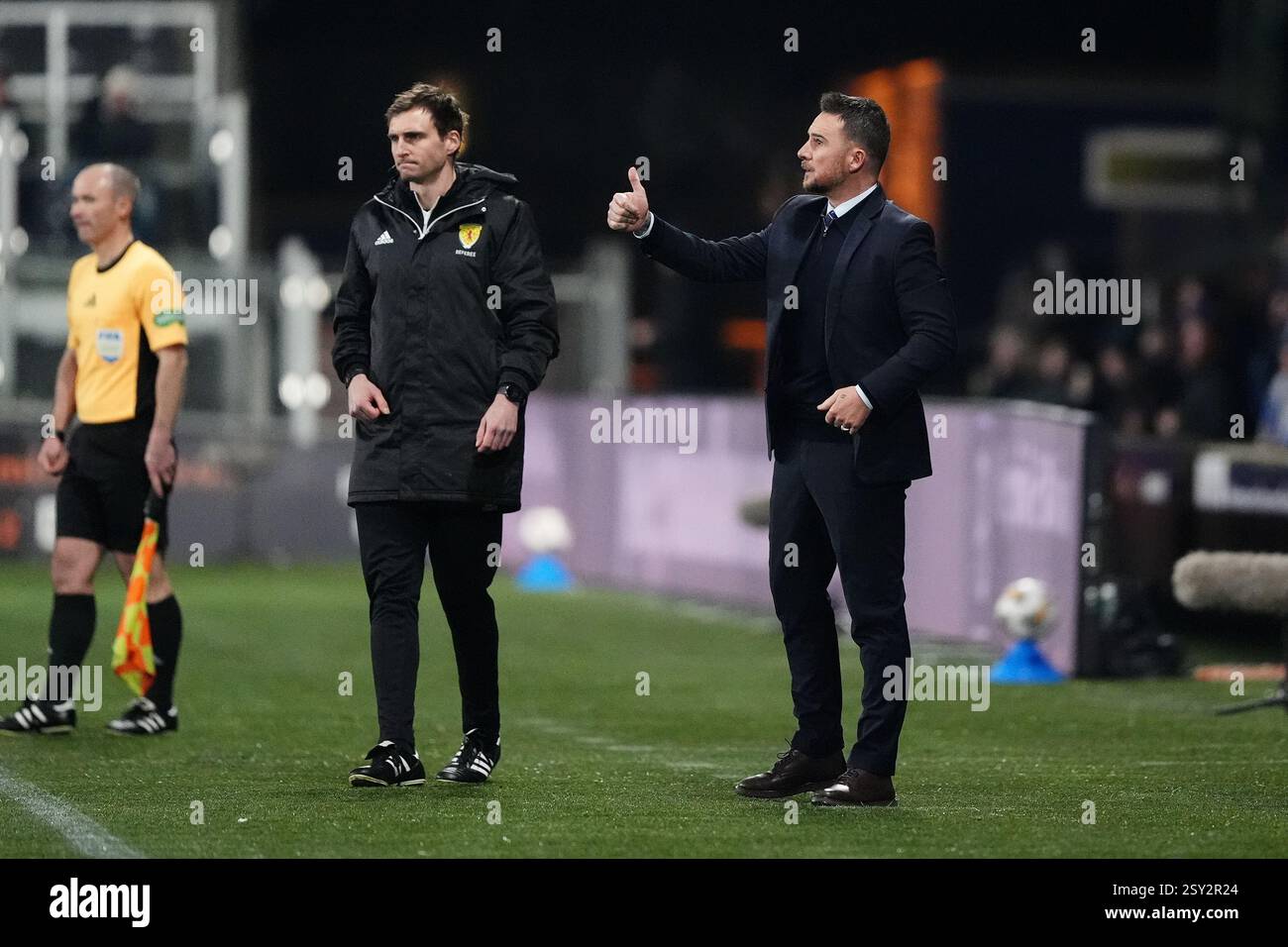 Rangers interim head coach Barry Ferguson (right) gestures on the ...