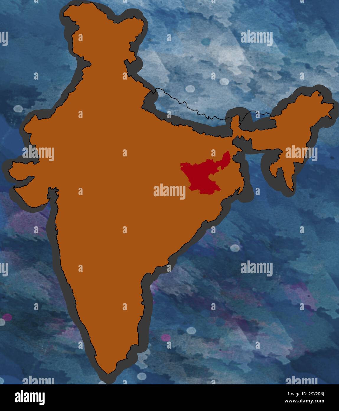 Jharkhand map hi-res stock photography and images - Alamy