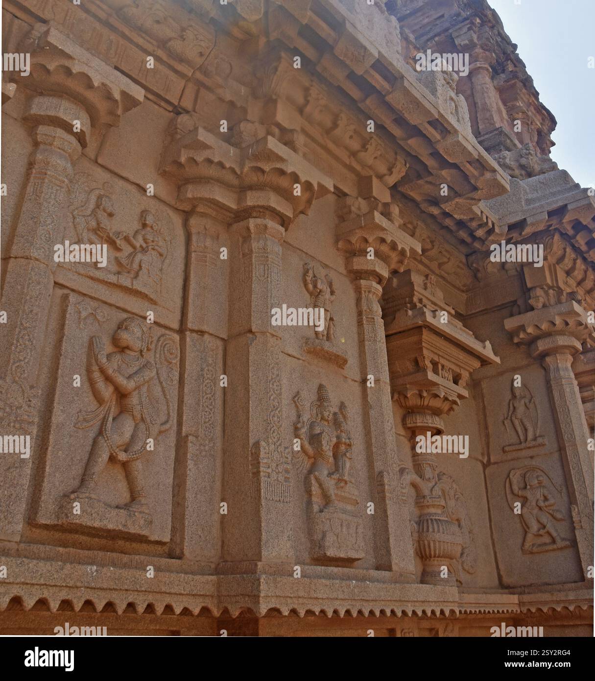 Details of Hazara Rama Temple among the ruins of Hampi from the 14th ...